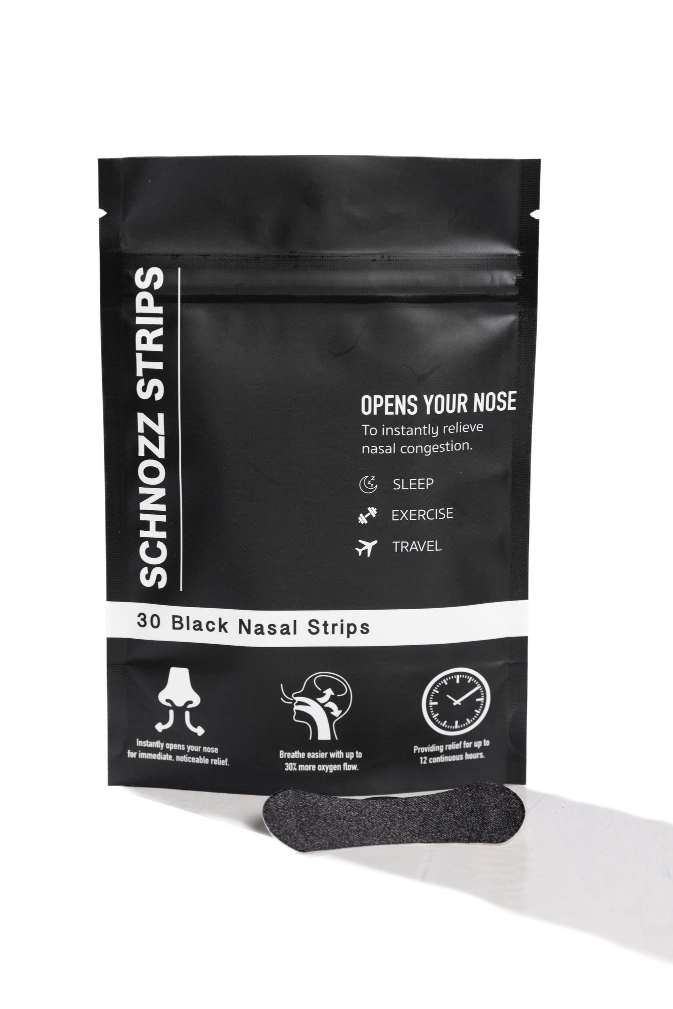 Black Nasal Strips 30 Day Supply – Schnozz Strips